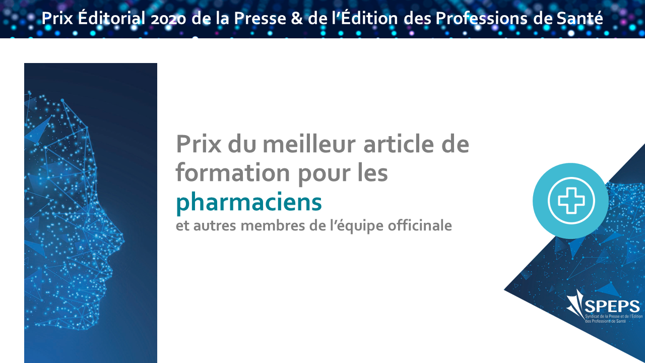 Lauréat 2020 - Meilleur article de formation pour les pharmaciens - SPEPS